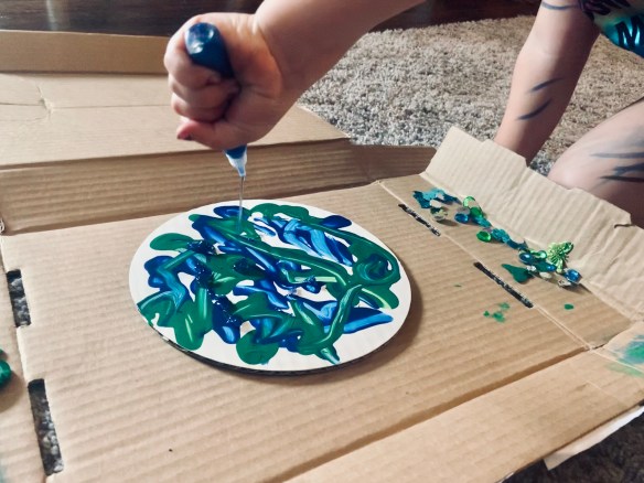 Toddler Activity: Earth Day Collage | Grey Skies & Rainbow Highs