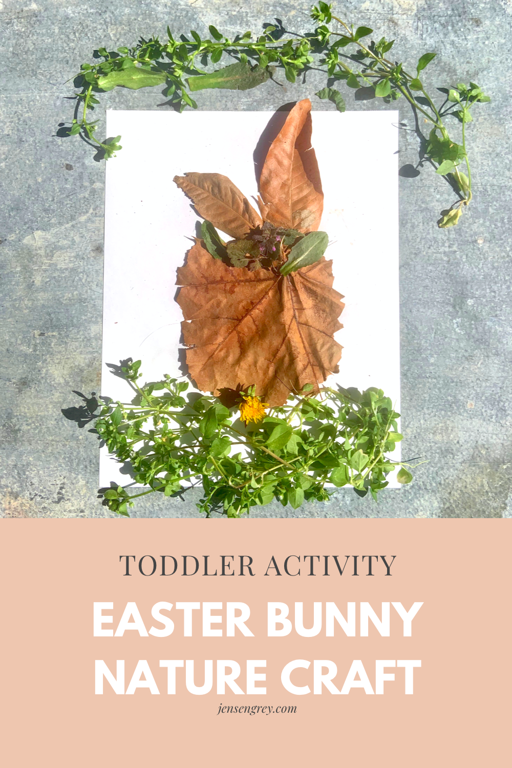 Toddler Activity: Easter Bunny Nature Craft | Grey Skies & Rainbow Highs