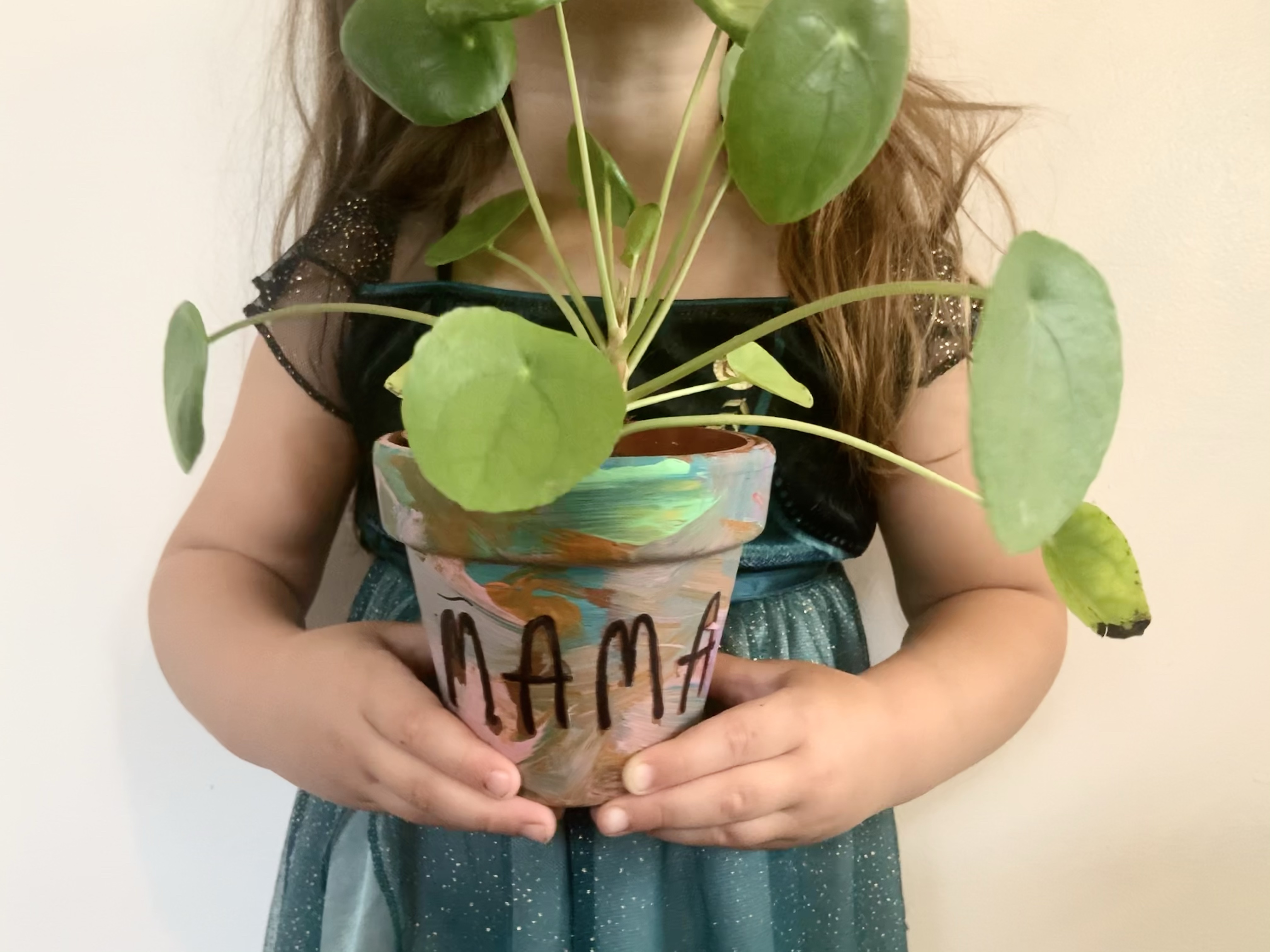 Toddler DIY: Painted Flower Pots | Grey Skies & Rainbow Highs