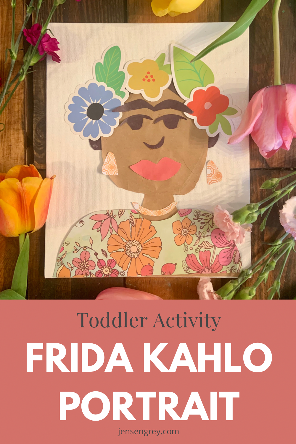 Toddler Activity: Frida Kahlo Portrait | Grey Skies & Rainbow Highs