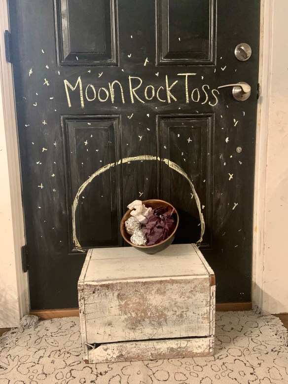 Toddler Activity: Moon Rock Toss | Grey Skies & Rainbow Highs