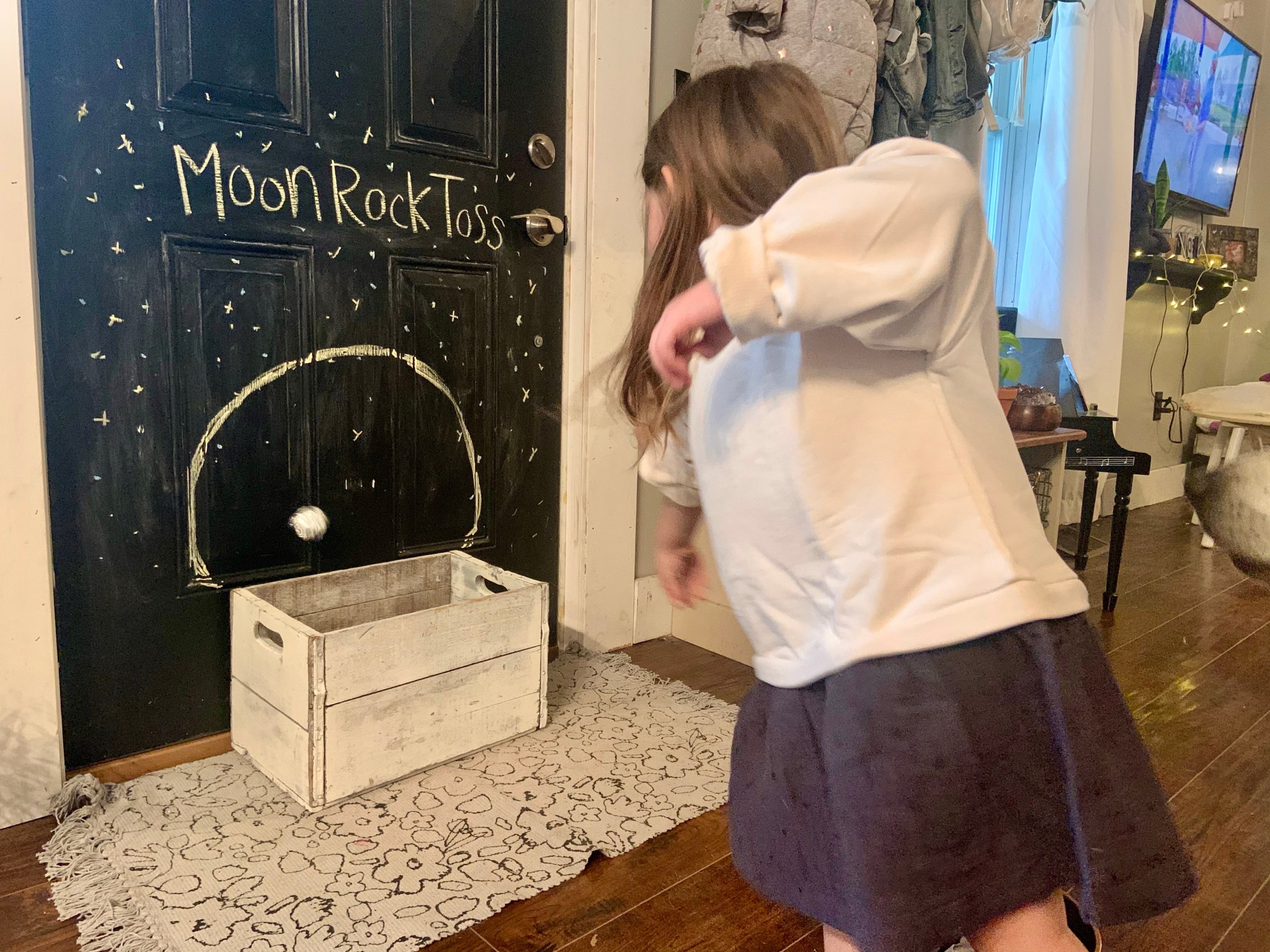 Toddler Activity: Moon Rock Toss | Grey Skies & Rainbow Highs