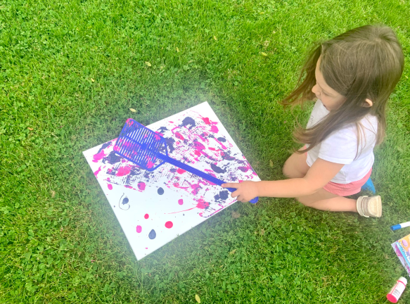Toddler Activity: Flyswatter Painting | Grey Skies & Rainbow Highs
