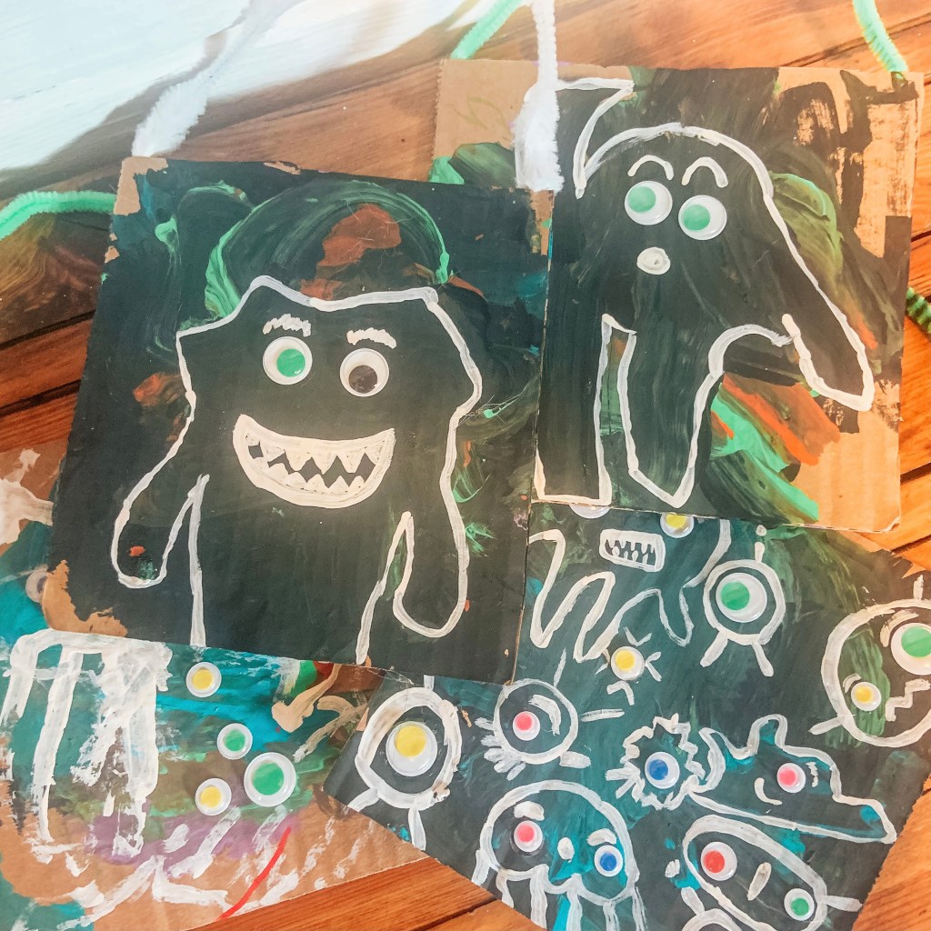 Halloween Craft: Googly Eyed Monsters | Grey Skies & Rainbow Highs