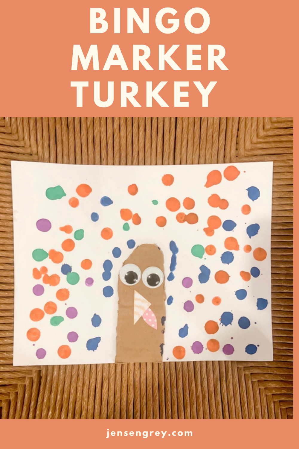 Bingo Marker Turkey Craft | Grey Skies & Rainbow Highs