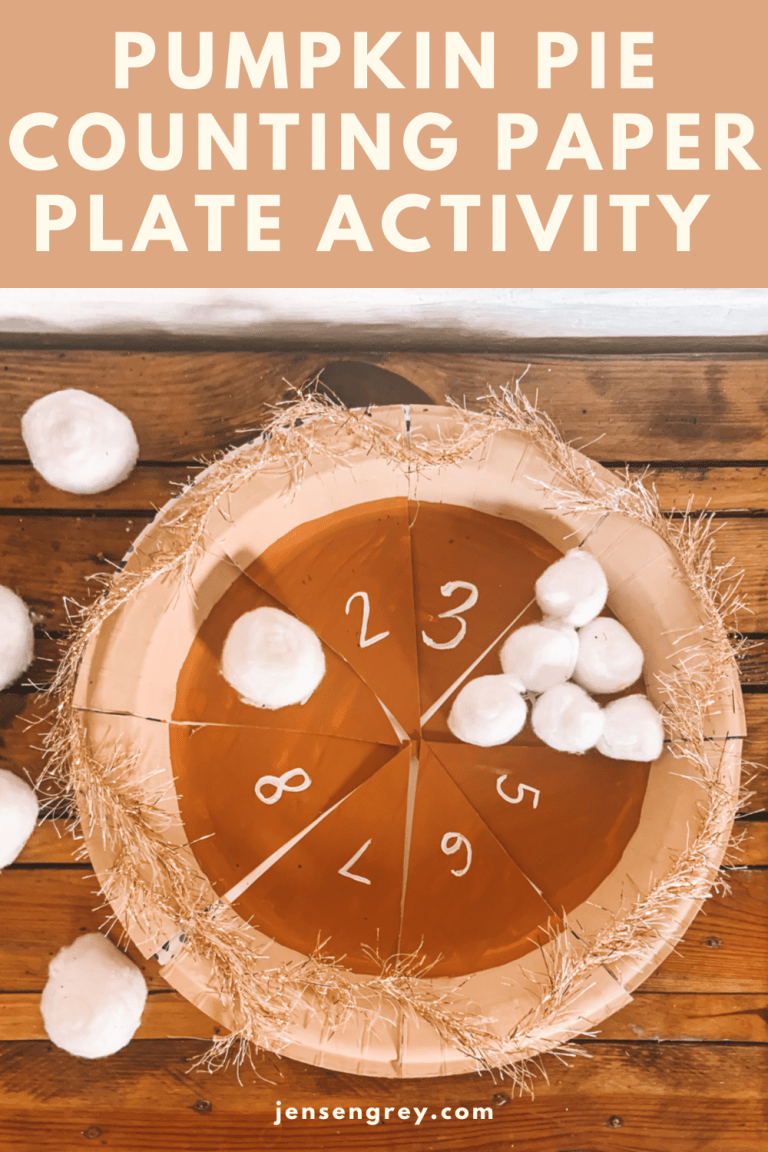 Pumpkin Pie Counting Paper Plate Activity | Grey Skies & Rainbow Highs