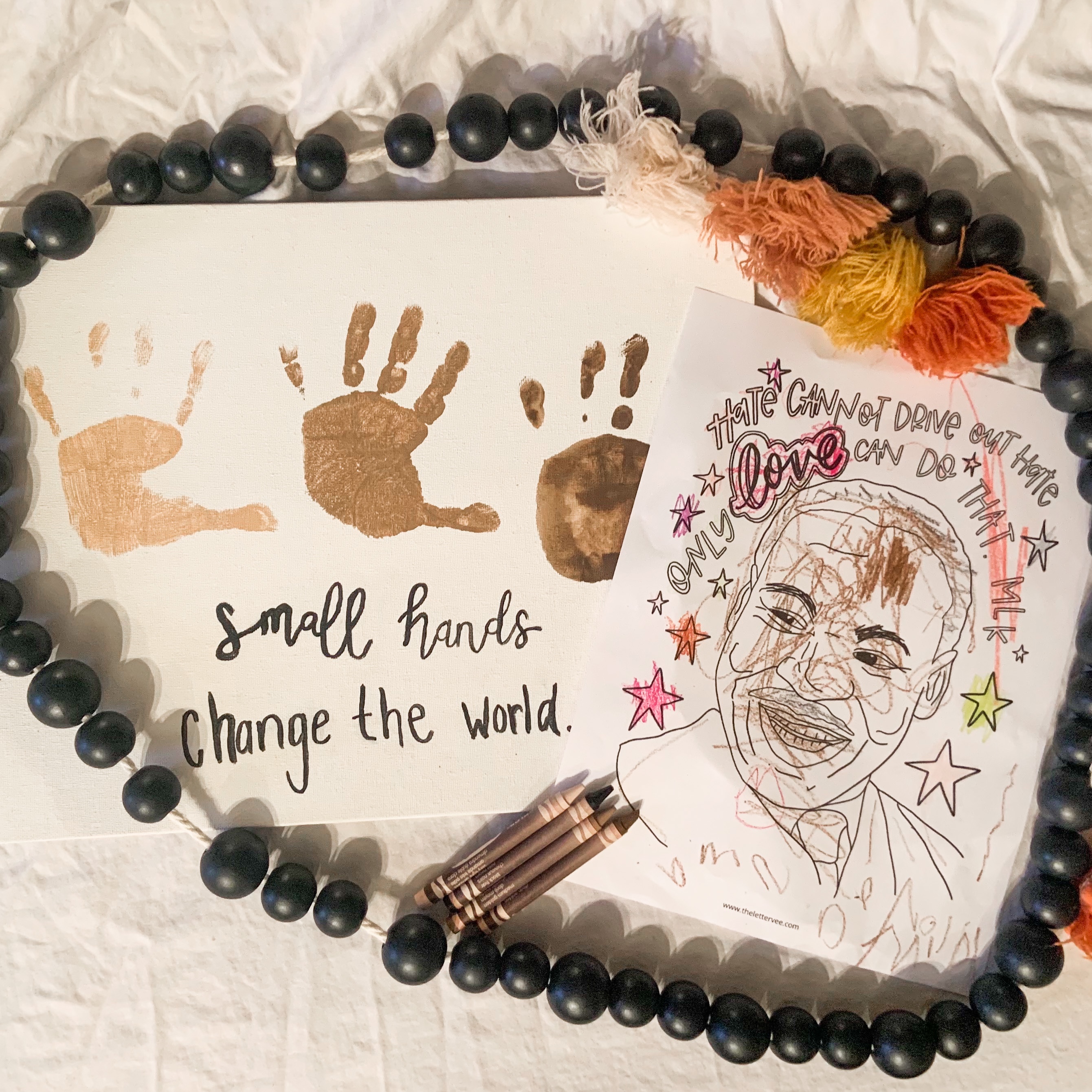MLK Day Craft: Hand and Heart Sign | Grey Skies & Rainbow Highs