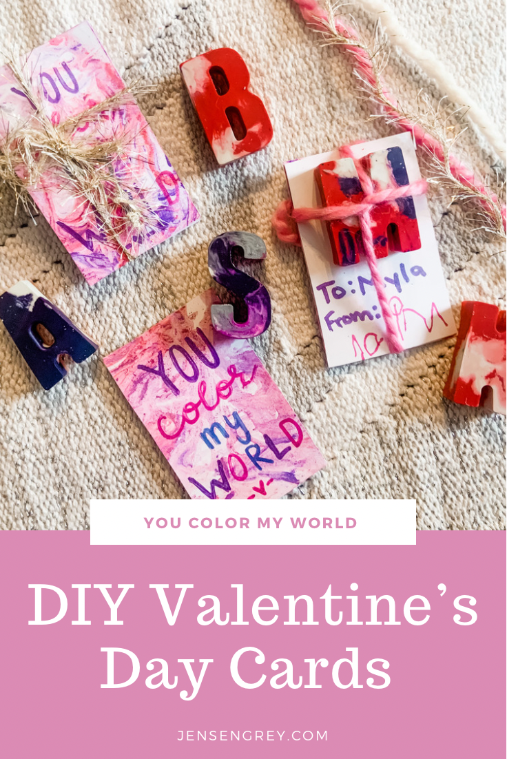 DIY Valentine’s Day Cards: You Color My World | Grey Skies & Rainbow Highs
