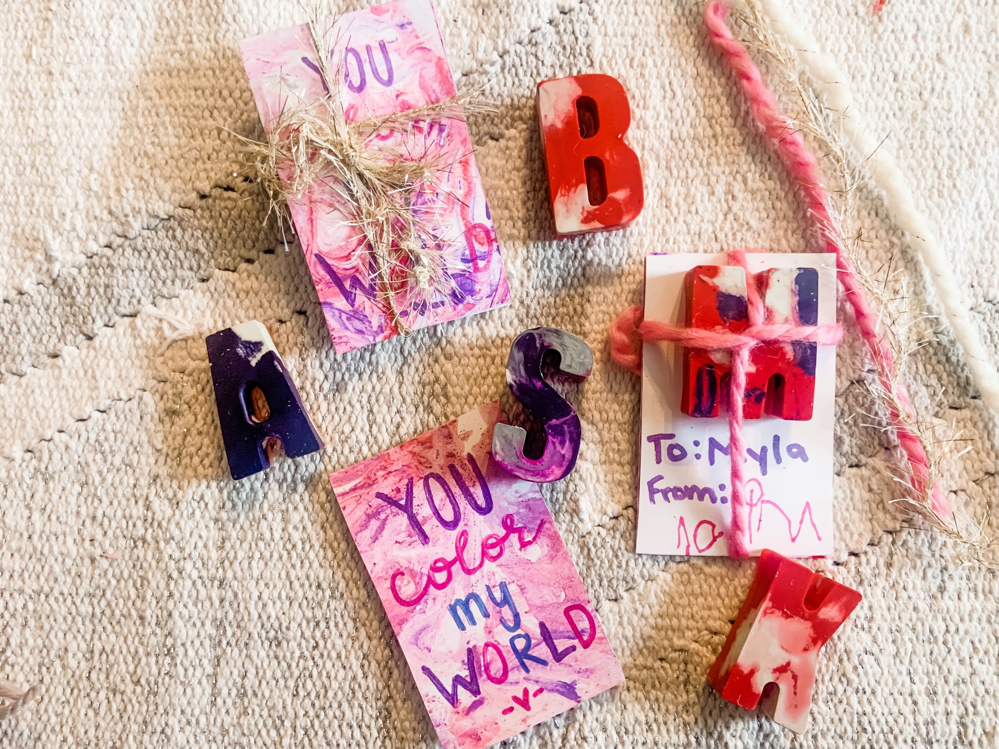 DIY Valentine’s Day Cards: You Color My World | Grey Skies & Rainbow Highs