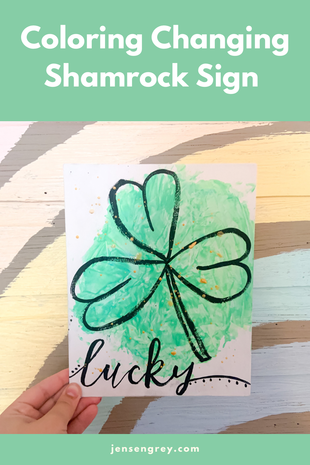 DIY Color Changing Shamrock Sign | Grey Skies & Rainbow Highs