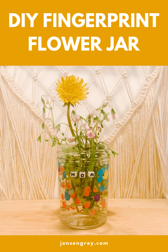DIY Fingerprint Flower Jar | Grey Skies & Rainbow Highs