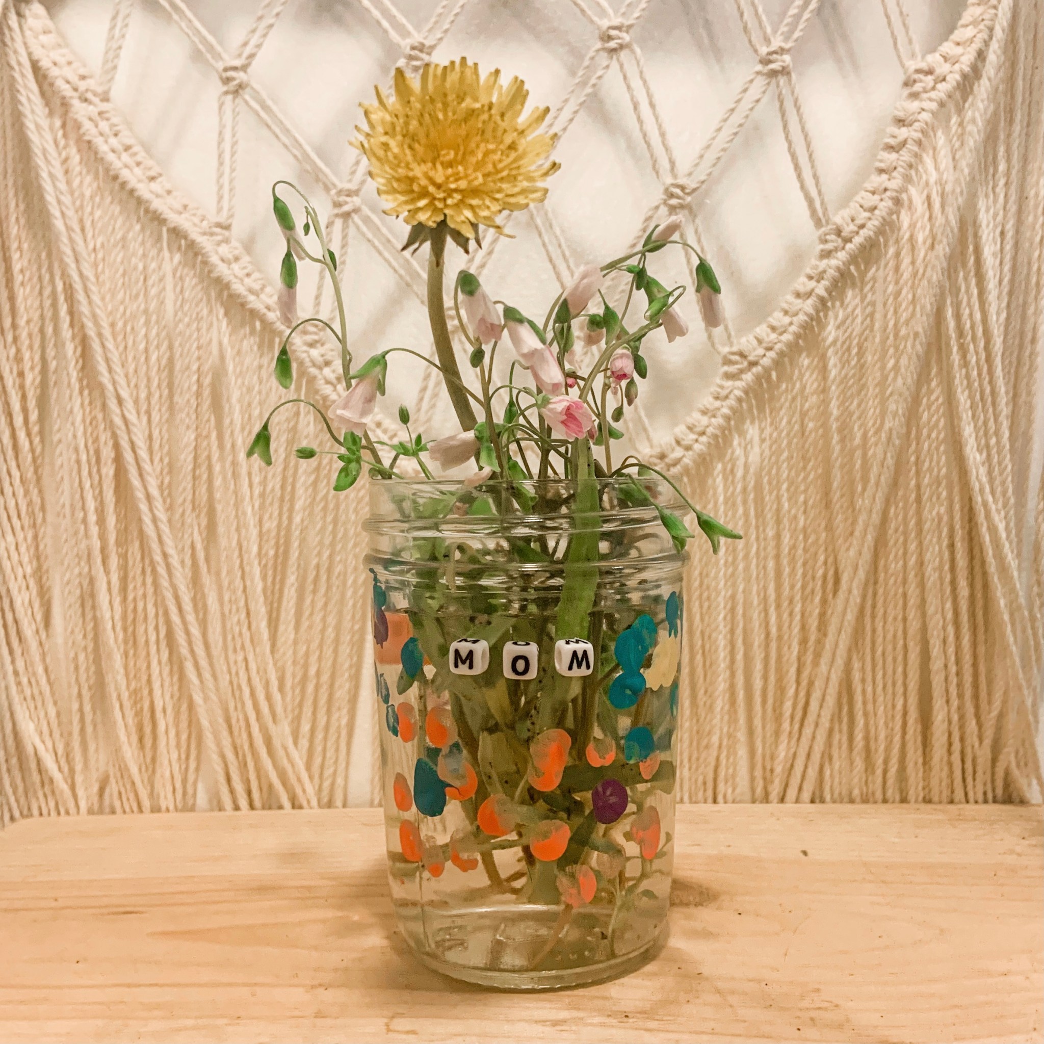 DIY Fingerprint Flower Jar | Grey Skies & Rainbow Highs
