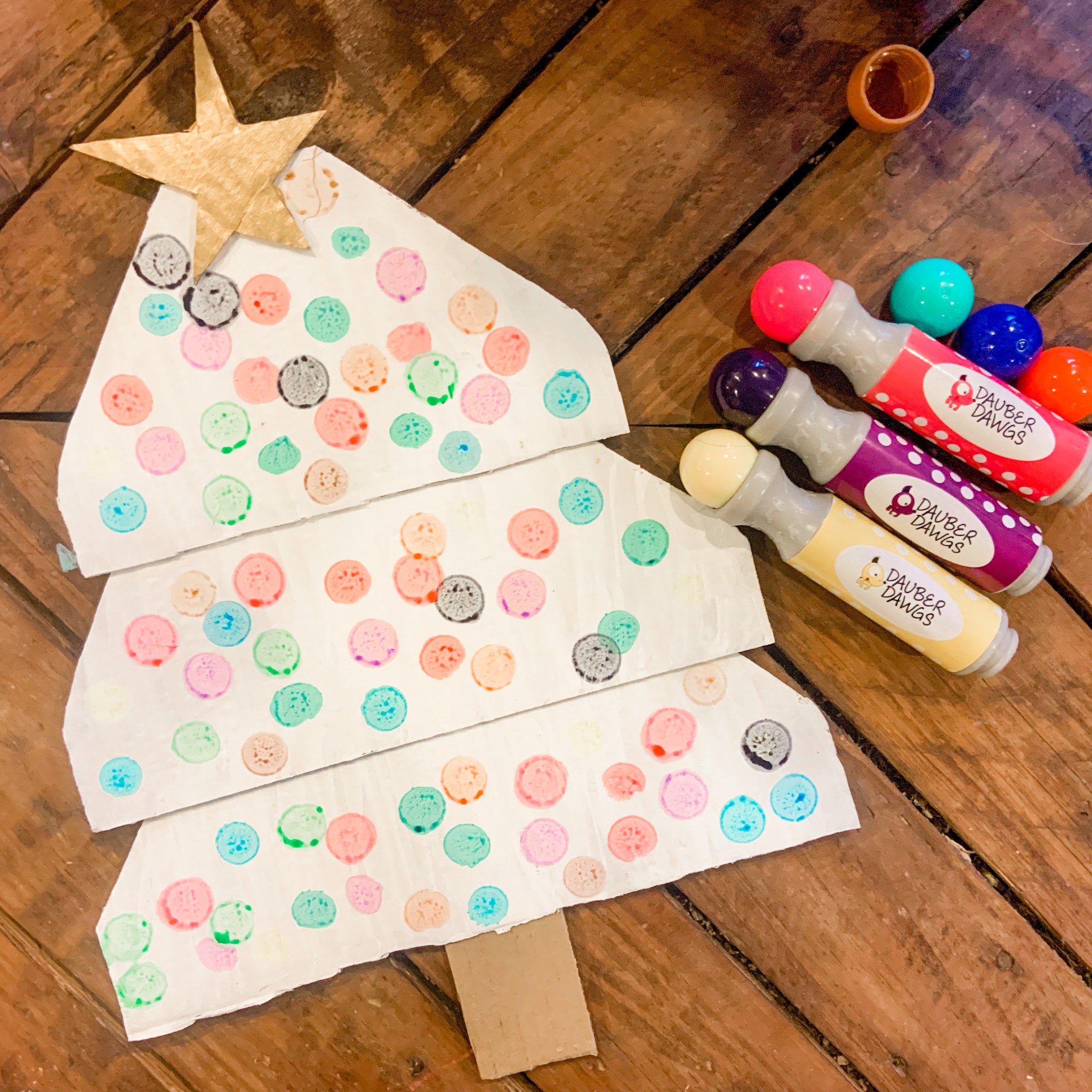 DIY Cardboard Christmas Tree Craftivity | Grey Skies & Rainbow Highs