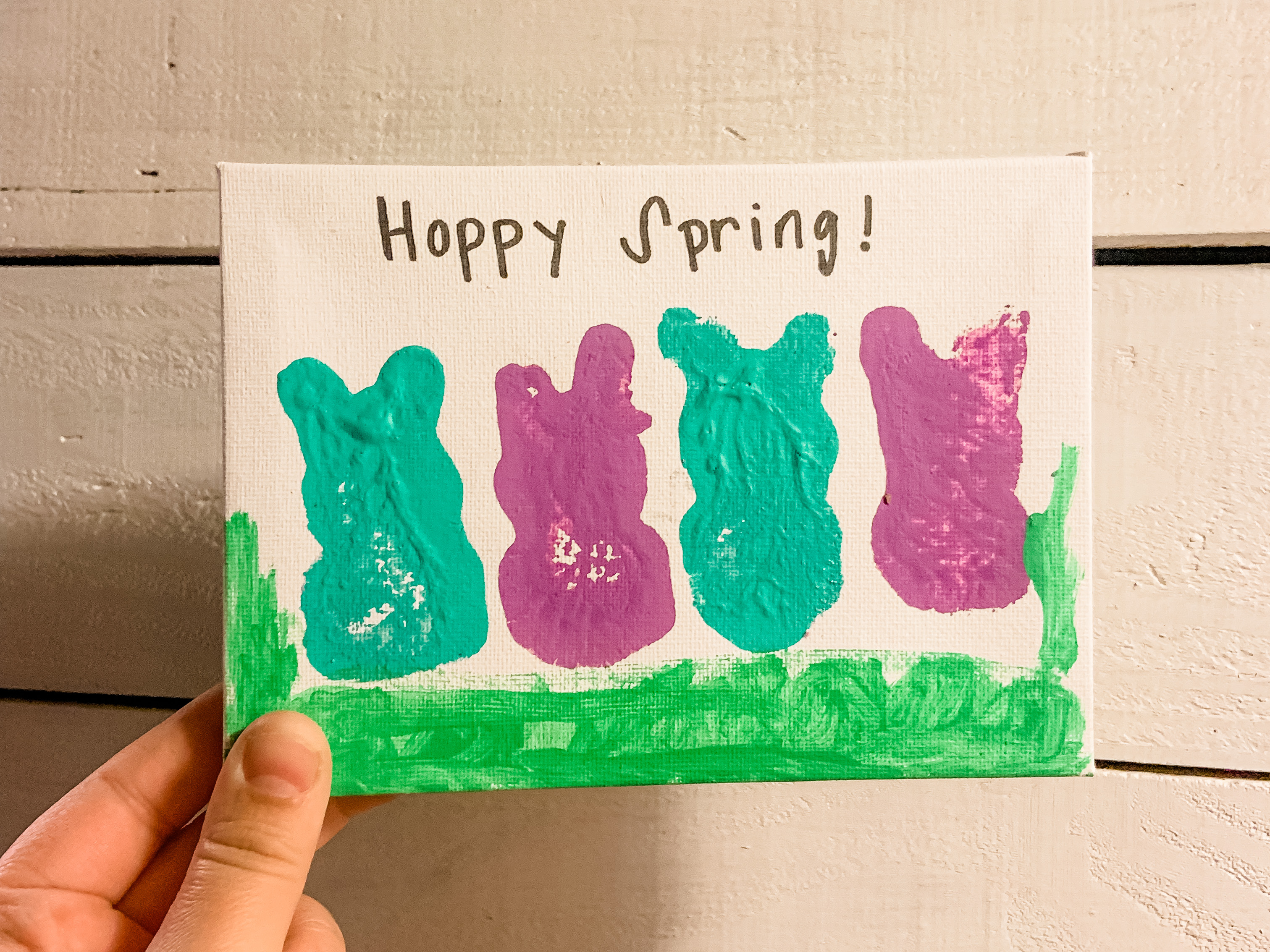 Hoppy Spring Artwork with Peeps! | Grey Skies & Rainbow Highs